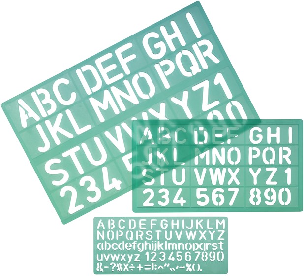 Lettersjabloon Linex hoofletters/letters/cijfers set á 3 stuks Muldi