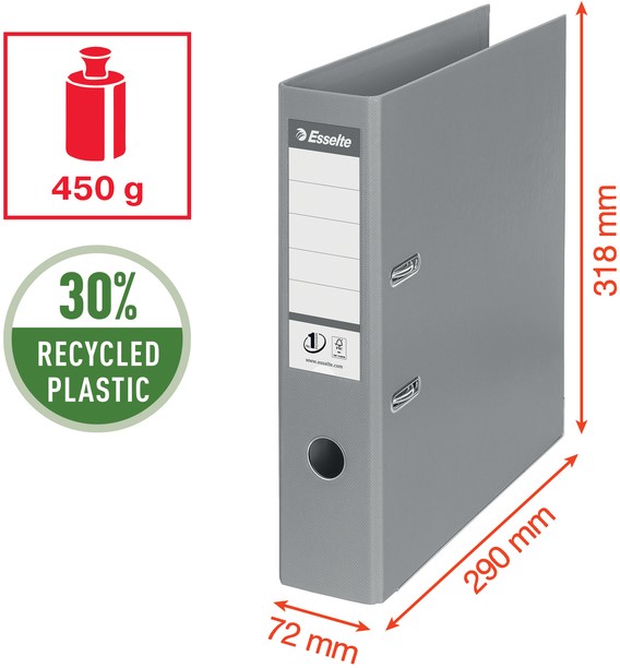 Ordner Esselte No.1 72mm PP 30% gerecycled folie Multipack zwart 5 ...
