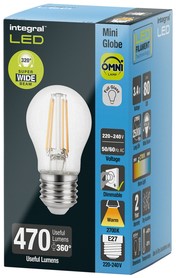 Ledlamp Integral E27 2700K warm wit 3.4W 470lumen Muldi