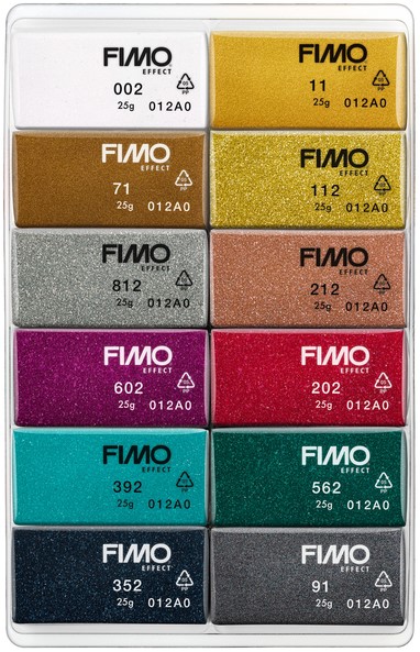 Klei Fimo effect colour pak à 12 sparkelende kleuren Muldi