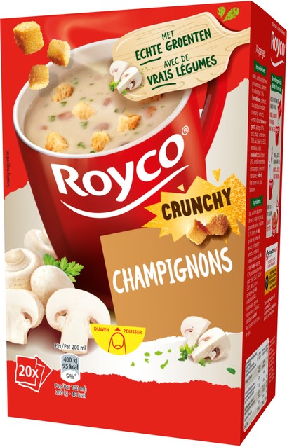 Soep Royco crunchy champignons 20 zakjes Muldi