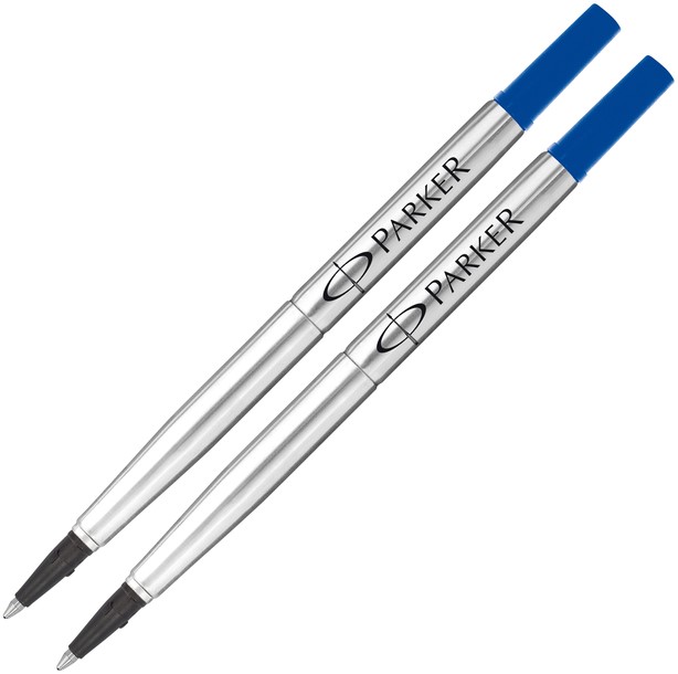 Rollerpenvulling Parker Quink medium blauw blister à 2 stuks Muldi